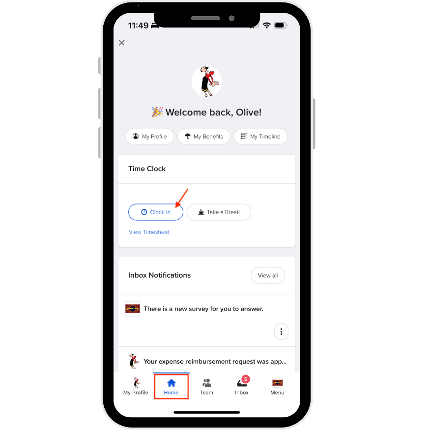 How do I clock in and out on GoCo?