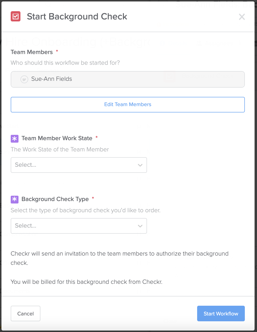 How can I order a Checkr Background Check from GoCo?