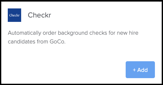 How do I connect GoCo to Checkr?