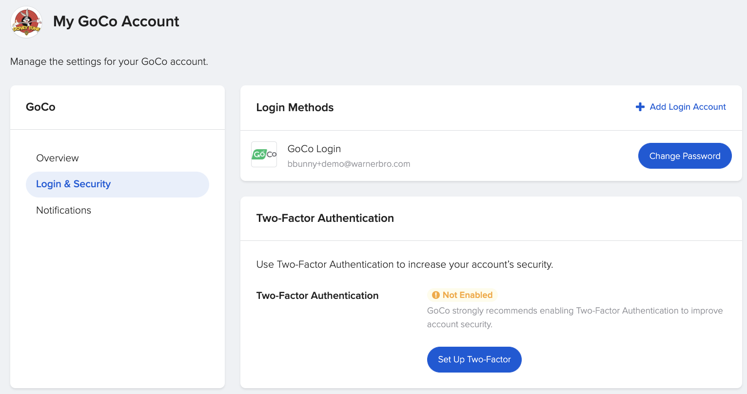 How can I update Two-Factor Authentication for my GoCo account?