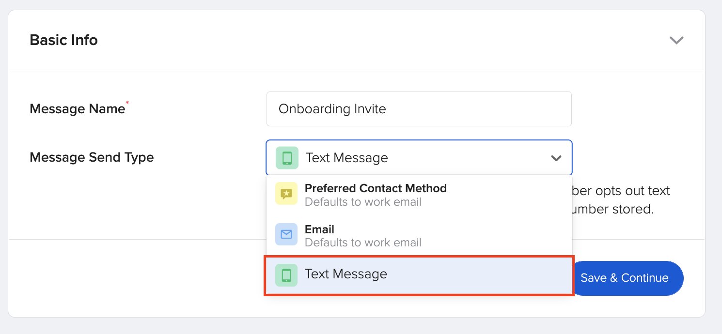How to send your Onboarding Invitation via Text Message