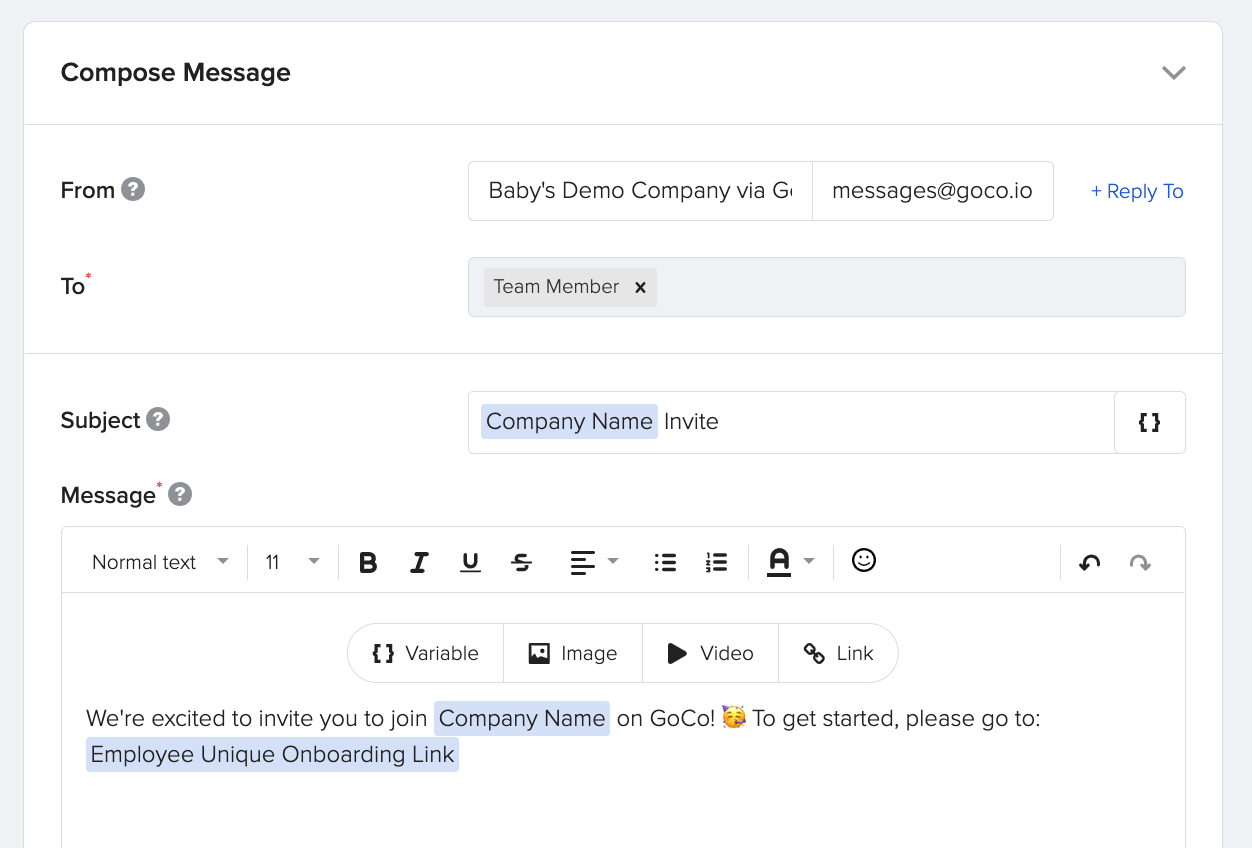 How to send your Onboarding Invitation via Text Message