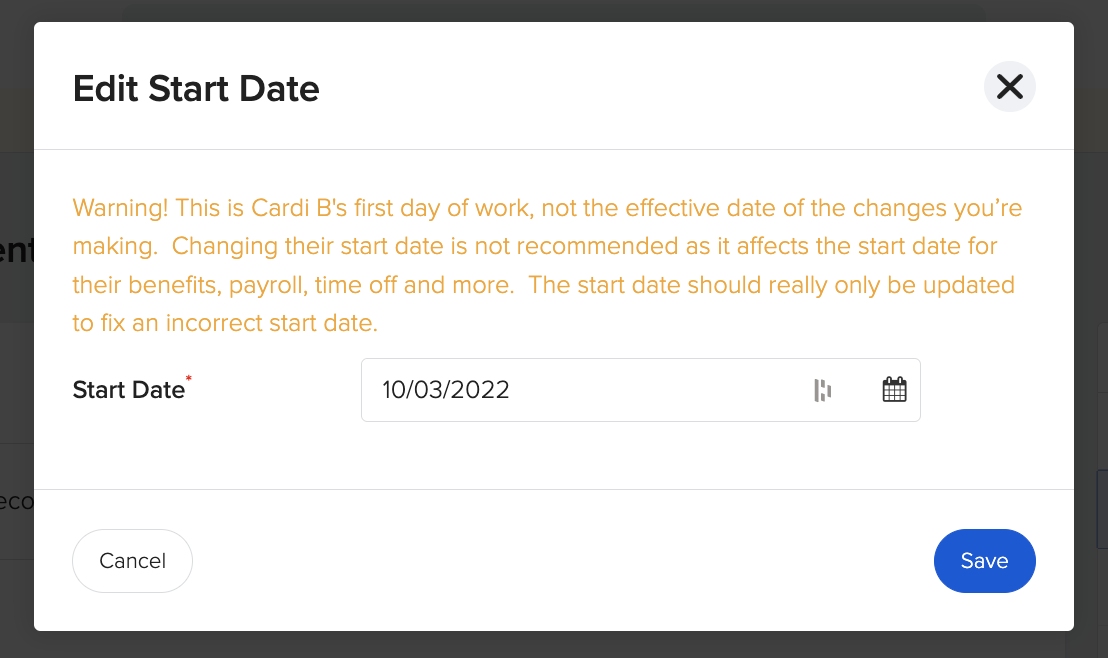 How Do I Change an Employee's Hire/Start Date?
