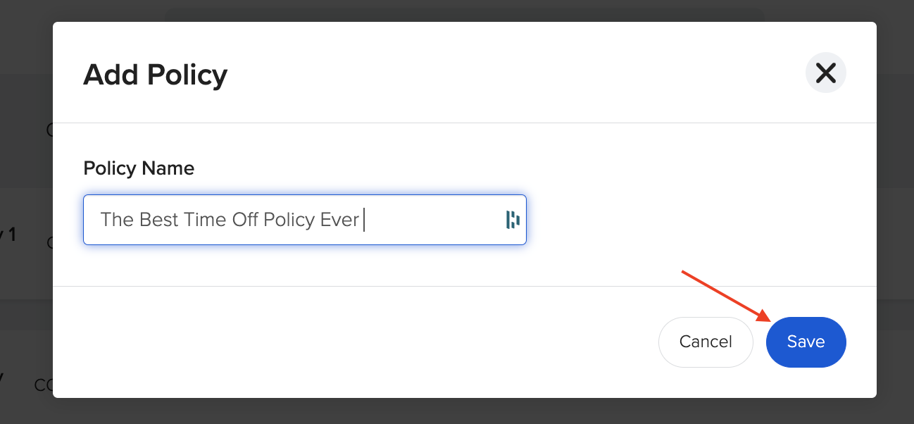 How do I set up a Time Off policy?