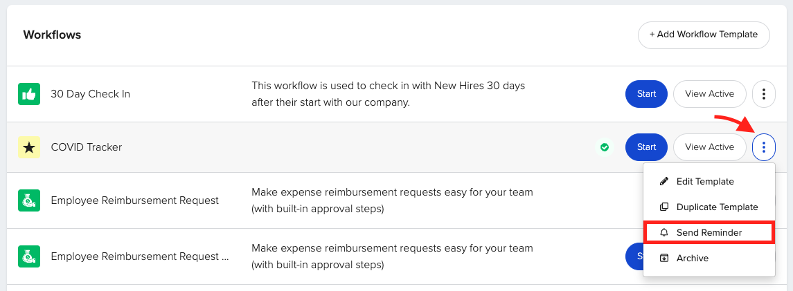 How to send Reminders for Workflows