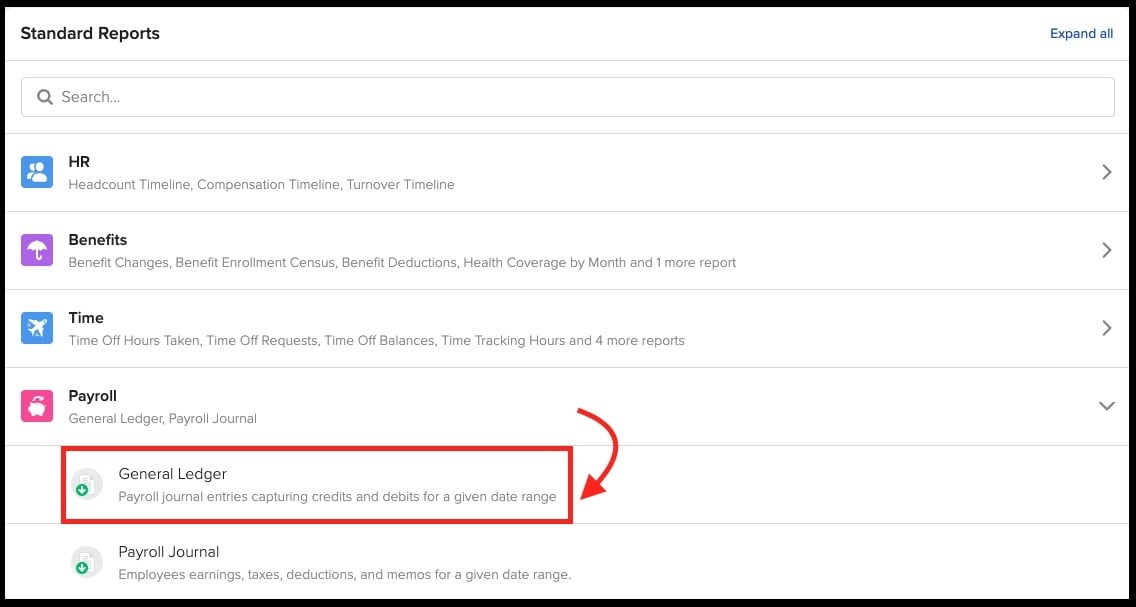 How to pull a General Ledger Report in GoCo