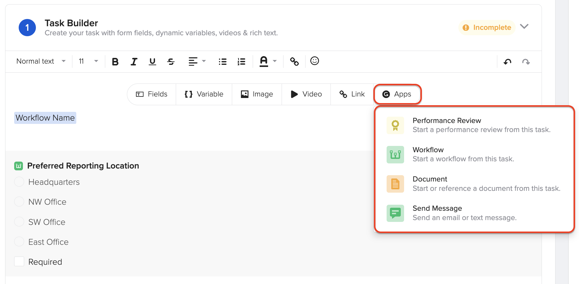 How to add GoCo Apps to your Workflow Tasks