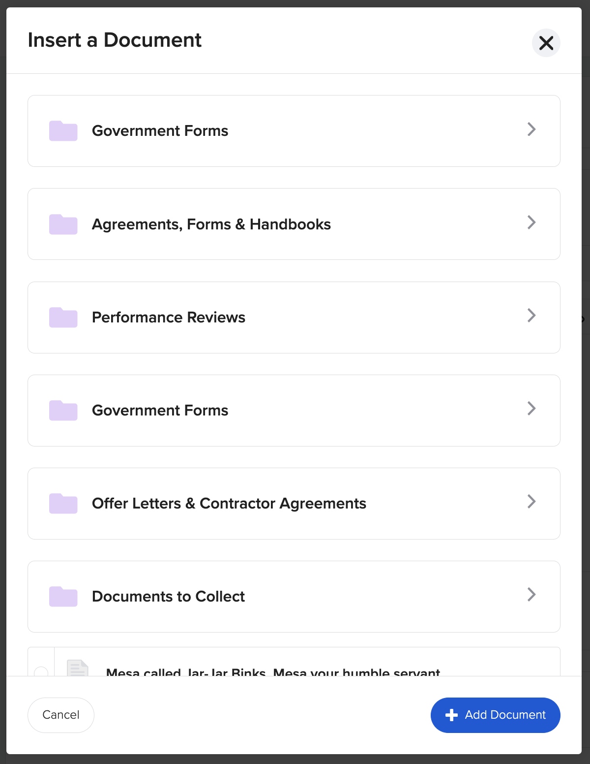 How to add a Document in a Workflow