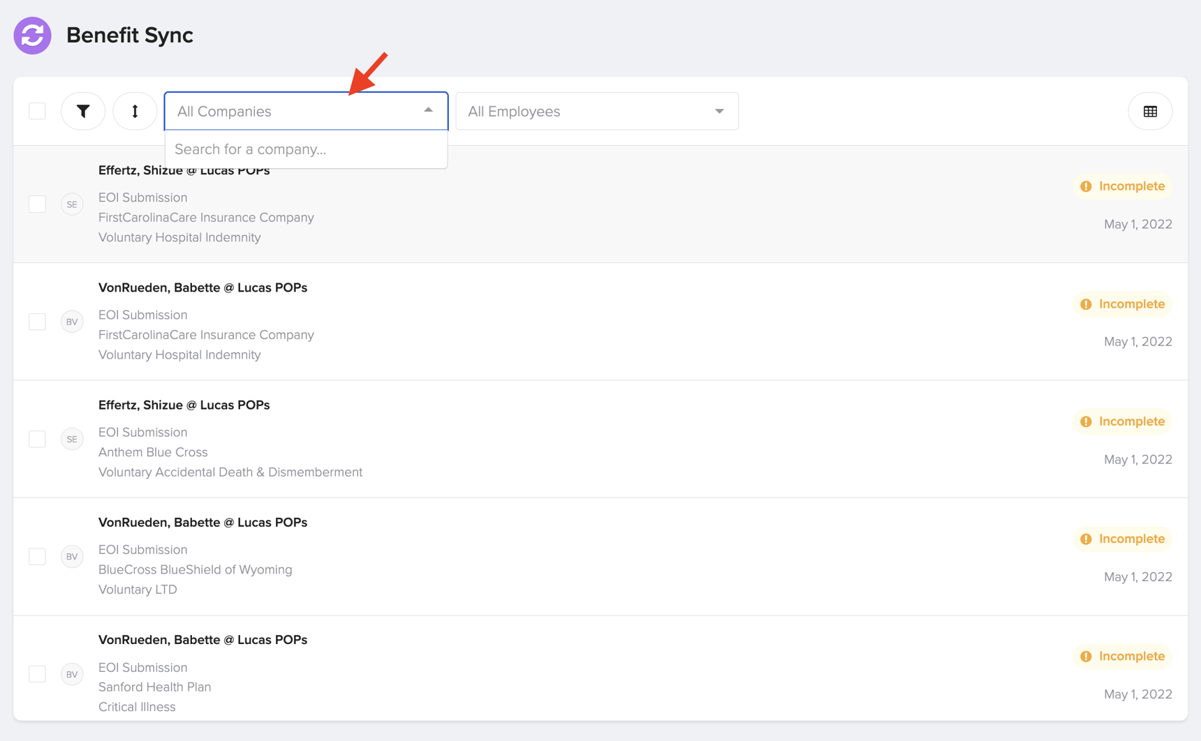What is the Benefit Sync Dashboard?