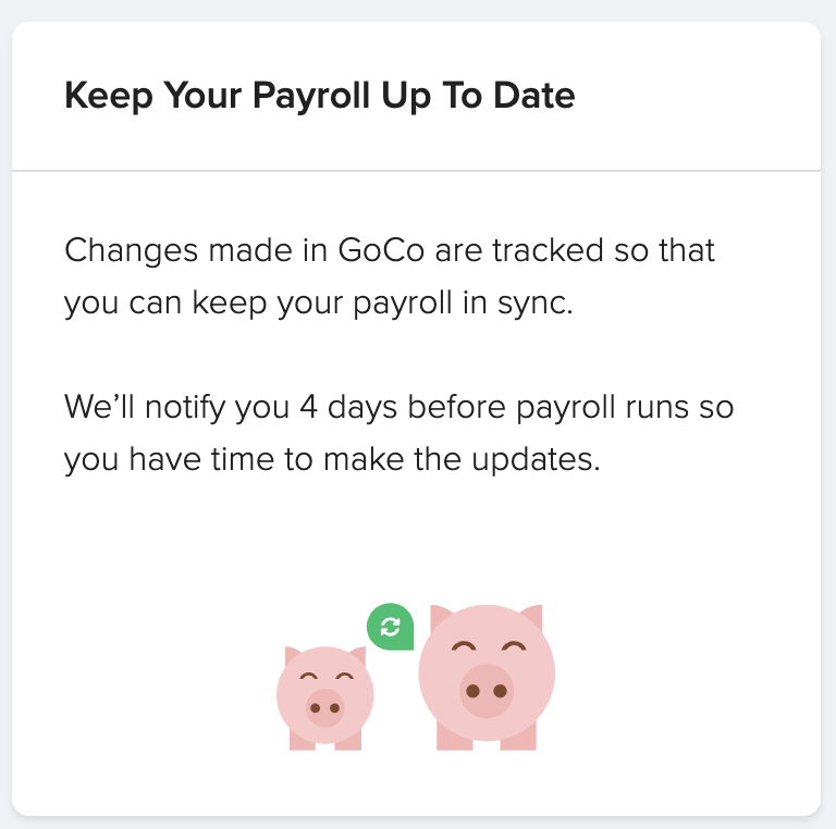 What information in GoCo will be synced to payroll?